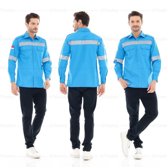 Jual Wearpack Safety Baju Kerja Lapangan Lengan Panjang Merk Atx Biru ...