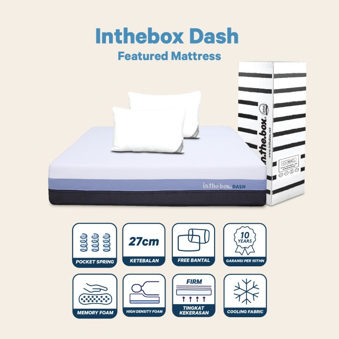 Jual KASUR SPRING BED ORTHOPEDIC IN THE BOX DASH - FREE BANTAL | Shopee ...