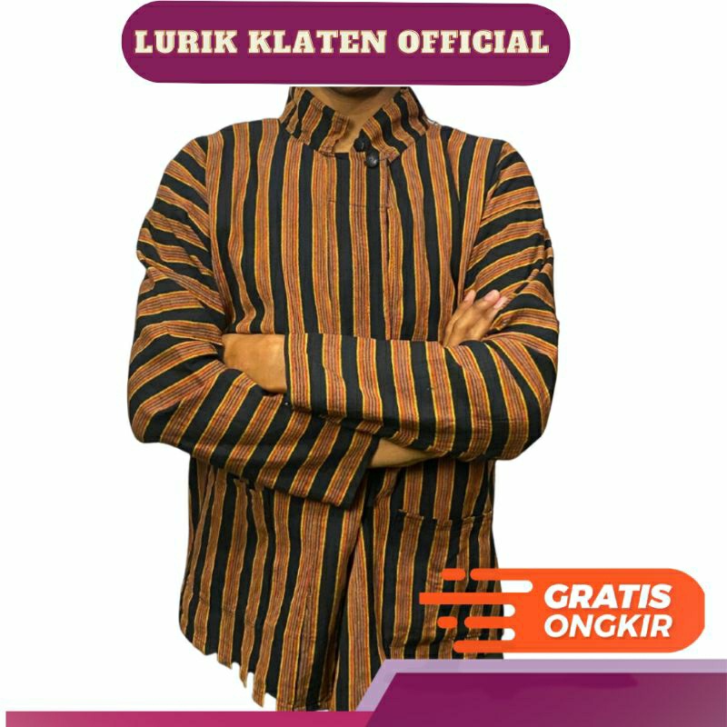 Jual Pakaian adat Jawa Surjan Lurik ATBM ukuran S M L XL | Shopee Indonesia