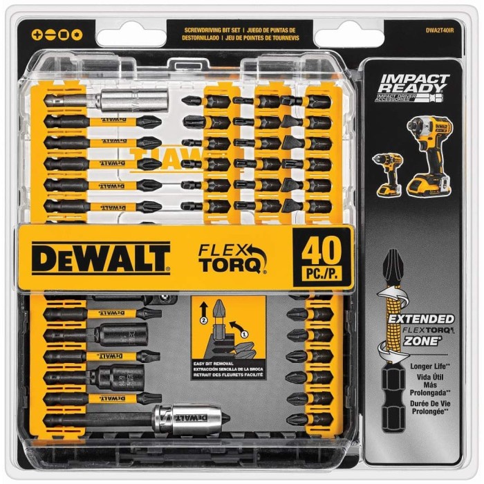 Jual DEWALT DWA2T40IR IMPACT READY FlexTorq Screw Driving Set, 40-Piece ...