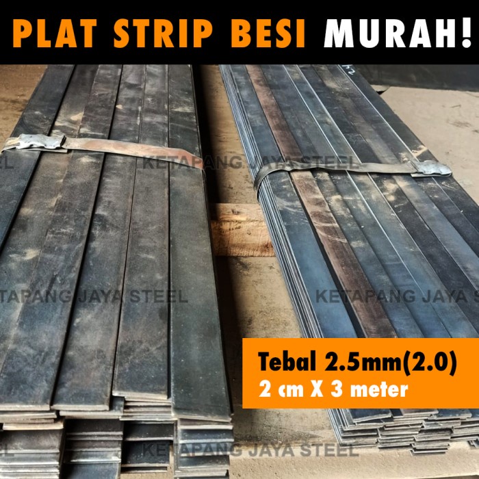 Jual PREMIUM Plat Strip Besi 2.5 mm(2.0) x 2 cm x 3 meter PALING MURAH ...