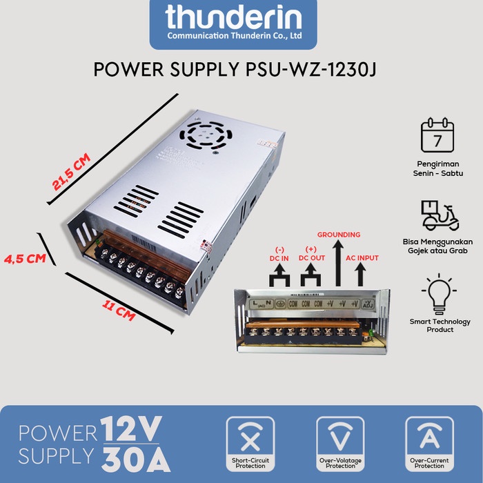 Jual Power supply 30A jaring Adaptor Switching 12volt 30amper PSU 30A ...
