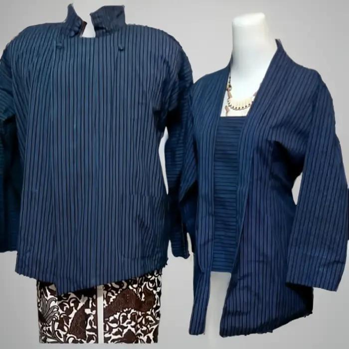 Jual TERPERCAYA Baju Lurik Peranakan Biru, Bahan Tenun Adat Jogja ...