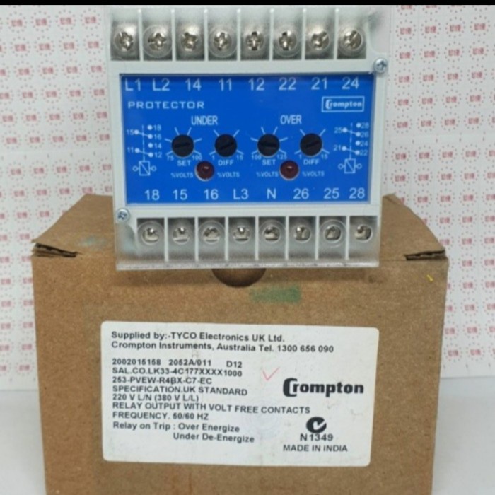 Jual crompton under over voltage relay 253pvew | Shopee Indonesia