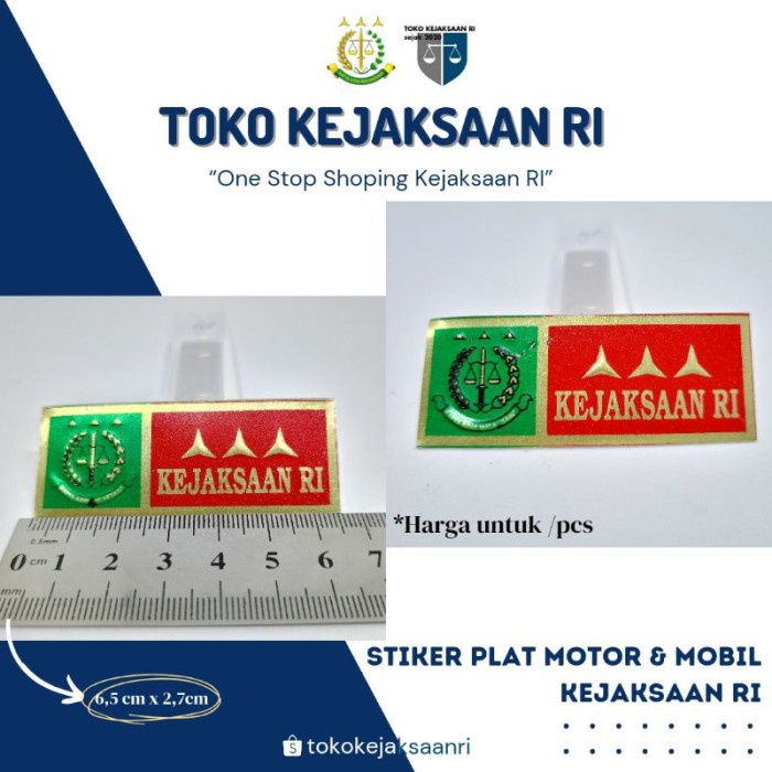 Jual sticker stiker plat motor mobil kejaksaan ri logo | Shopee Indonesia