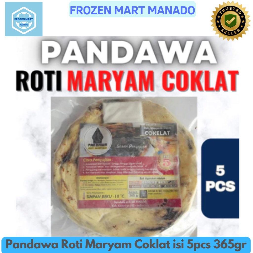Jual Pandawa Roti Maryam Coklat isi 5pcs 365gr - Frozen Mart Manado ...