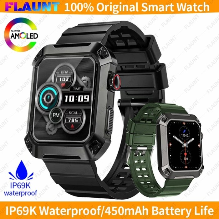 Jual FLAUNT S2 Smartwatch 2023 50m Dive Ip69 Waterproof Military Armor ...