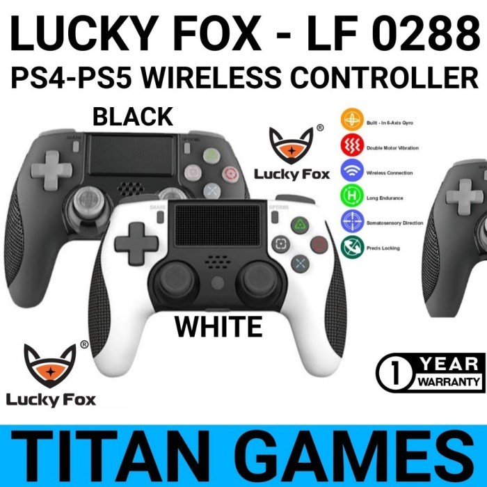 Jual Stik PS4 Stik PS5 Wireless Controller Lucky Fox For PC PS4 PS5 ...