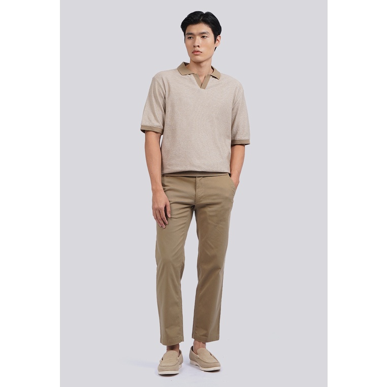 Jual Executive Two Tone Textured Polo Shirt Beige | Shopee Indonesia