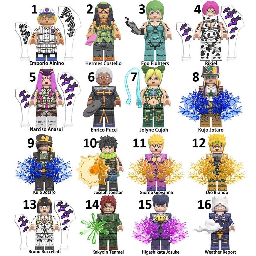 Jual JoJo's Bizarre Adventure Kujo Jotaro Josuke Joseph Joestar Giorno ...