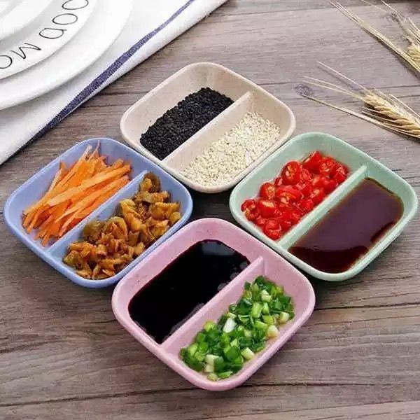Jual (Good) Mangkok Saji Sambel 2 Sekat Wadah Tempat Saos Bumbu Saus ...