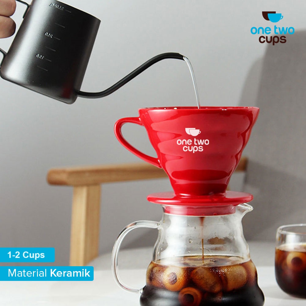 Jual One Two Cups Filter Penyaring Kopi V60 Glass Coffee Filter Dripper ...
