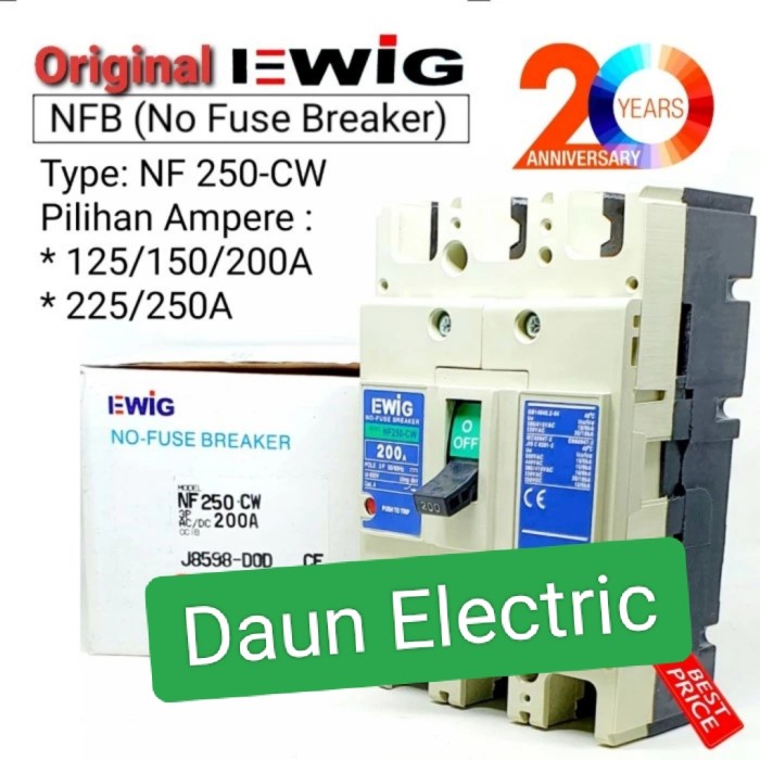 Jual MCCB NFB 250CW 125A/150A/200A/250A Merk EWIG Model Mitsubishi | Shopee Indonesia
