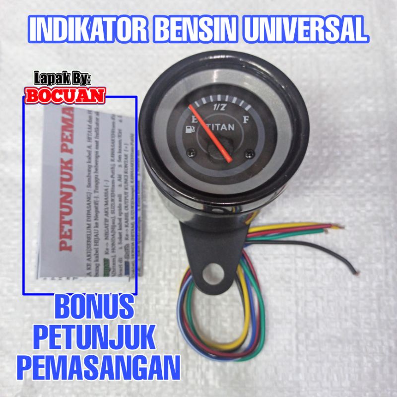 Jual Tahan Lama Ampere Bensin Meter Bulat Hitam Motor Indikator ...