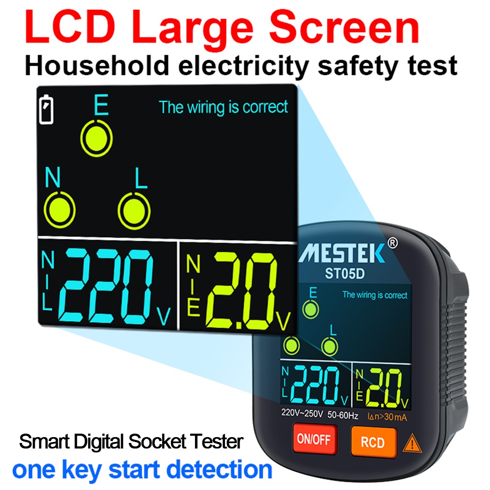 Jual Digital Display Smart Socket Tester Outlet Checker Voltage ...