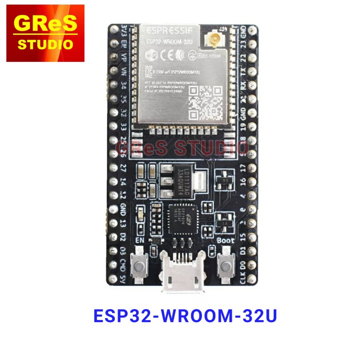 Jual ESP32-DevKitC Development Board IoT NodeMCU - ESP32-WROOM-32U | Shopee Indonesia