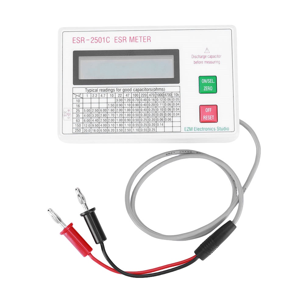 Jual ESR DCR Tester Test In Circuit Capacitance Meter With Test Leads ...