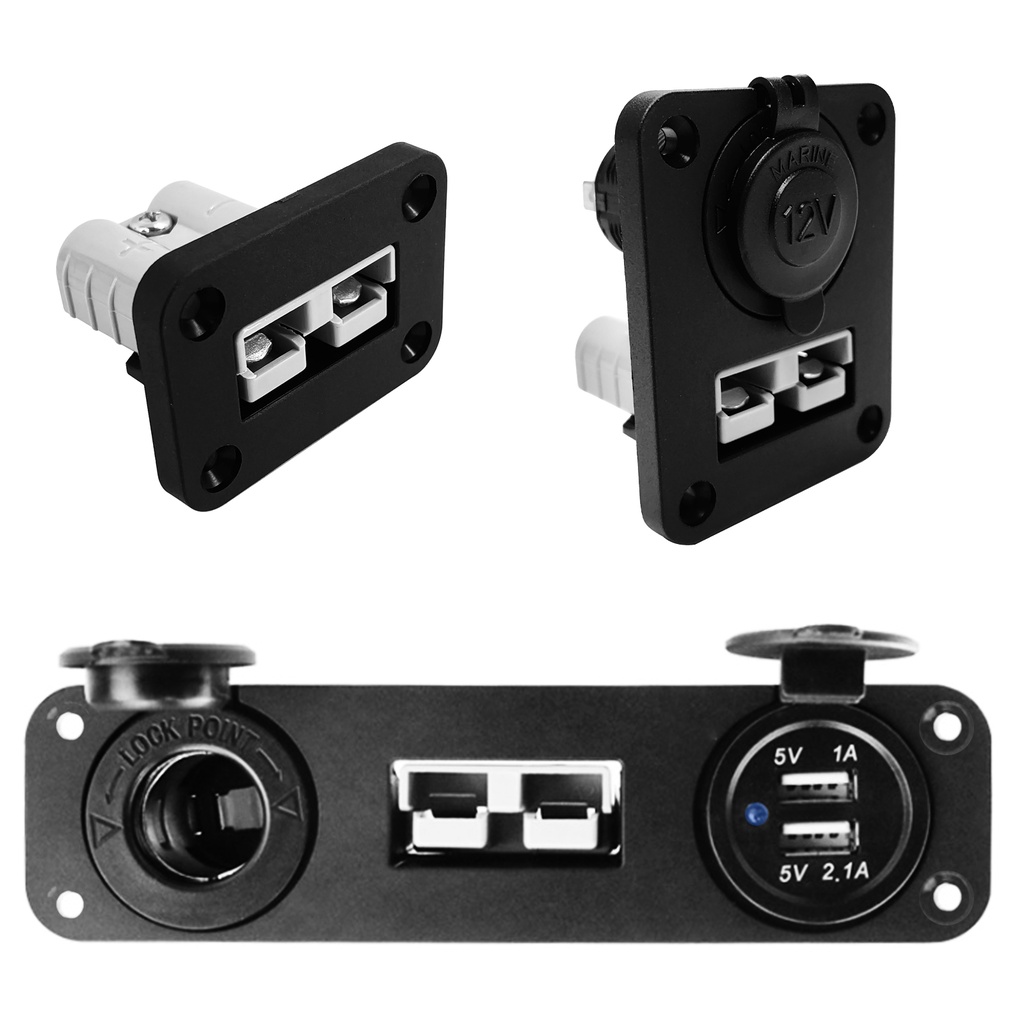 Jual IMPORT SINGLE/DUAL SOCKET 50A FLUSH MOUNT BRACKET PANEL COVER FOR ...