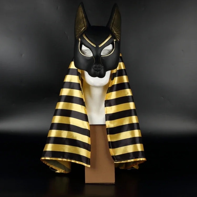 Jual Cos Egyptian Anubis Cosplay Face Mask Pvc Wolf Head Helmet Costume ...