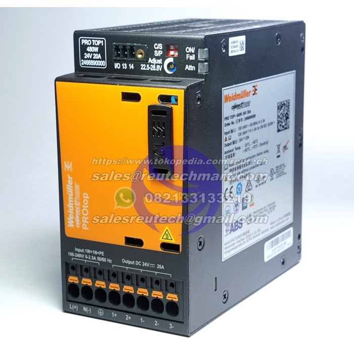 Jual Weidmuller PRO TOP1 480W 24V 20A 2466890000 Power Supply | Shopee ...