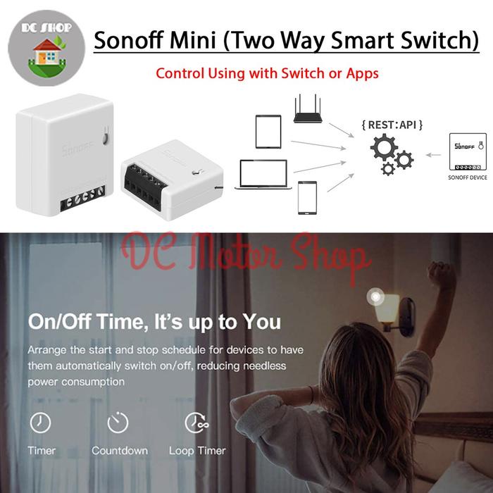 Jual SONOFF MINI - Two Way Smart Switch - Control from Switch and Apps 10A | Shopee Indonesia