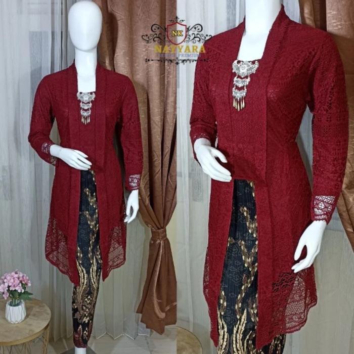 Jual New Kebaya Kutubaru Modern Dan Mewah 2025 / Setelan Tunik Brokat Encim Set Rok Batik/ Baju ...