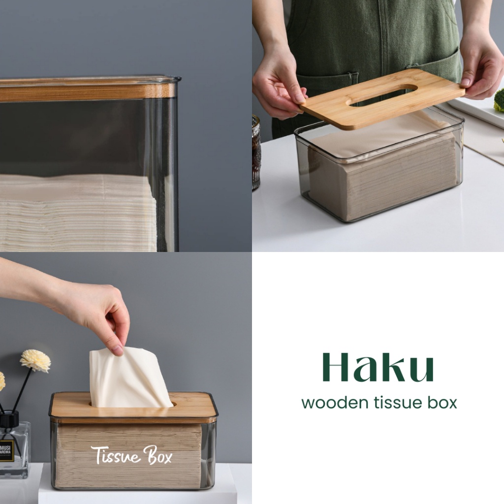 Jual Payoe Haku Kotak Tissu Kayu Wooden Tissue Box Transparan Tempat ...