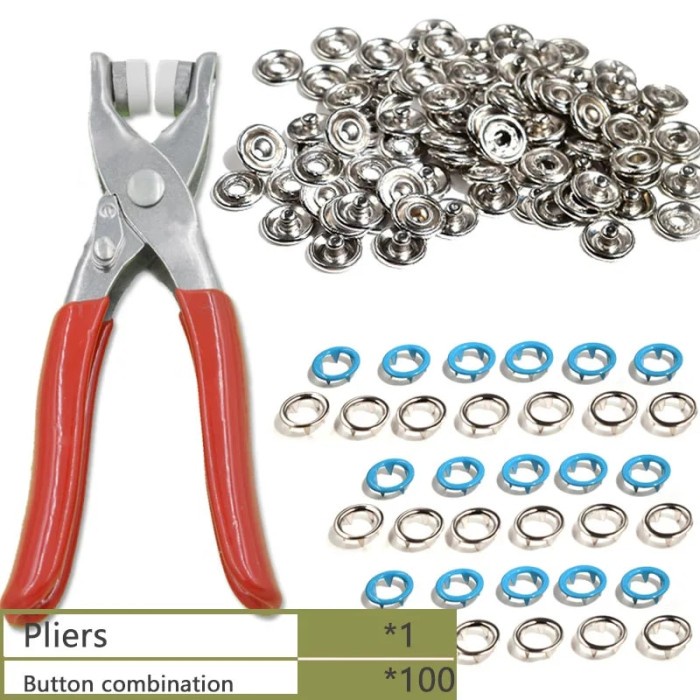 Jual (100 sets/lot) Ipomoea Snap Buttons installation Tool Metal Rivets ...