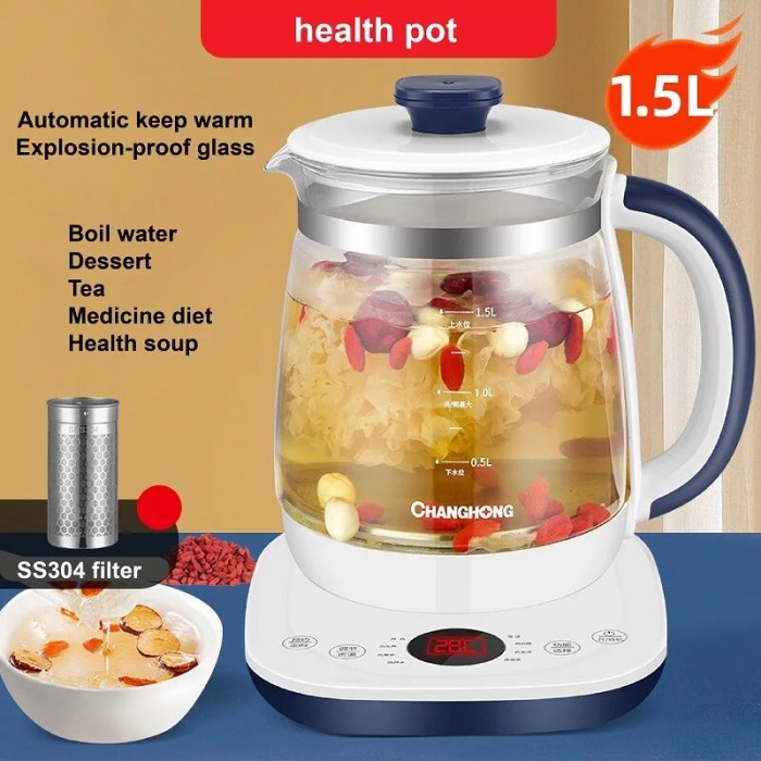Jual 1.5L Smart Health Pot High Borosilicate Glass Flower Teacup ...