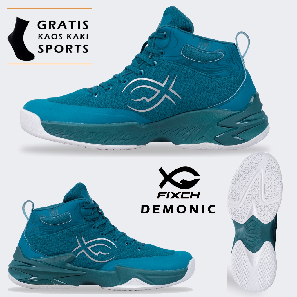 Jual Sepatu Voli Fixch Demonic Original Warna Teal Green Sepatu Volley ...