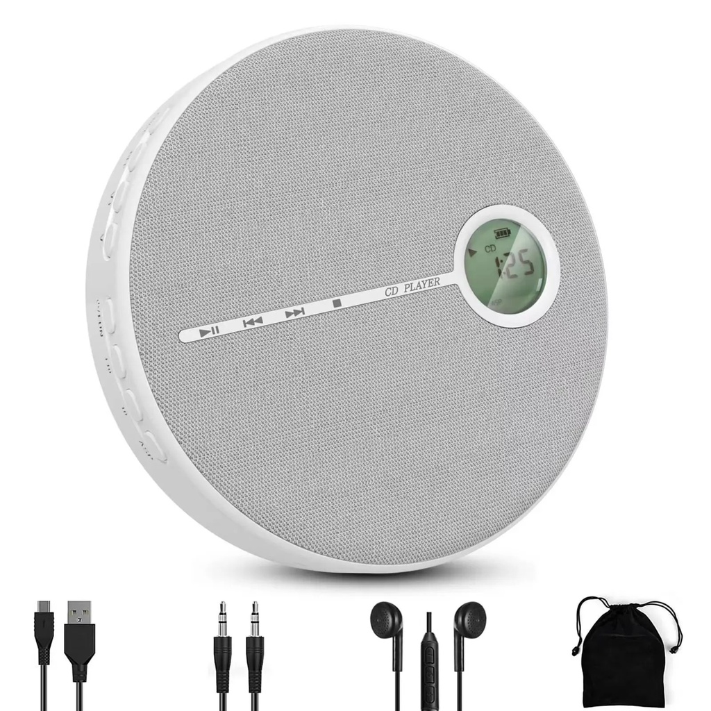 Jual Portable Walkman CD Player Bluetooth Rechargeable Discman With ...