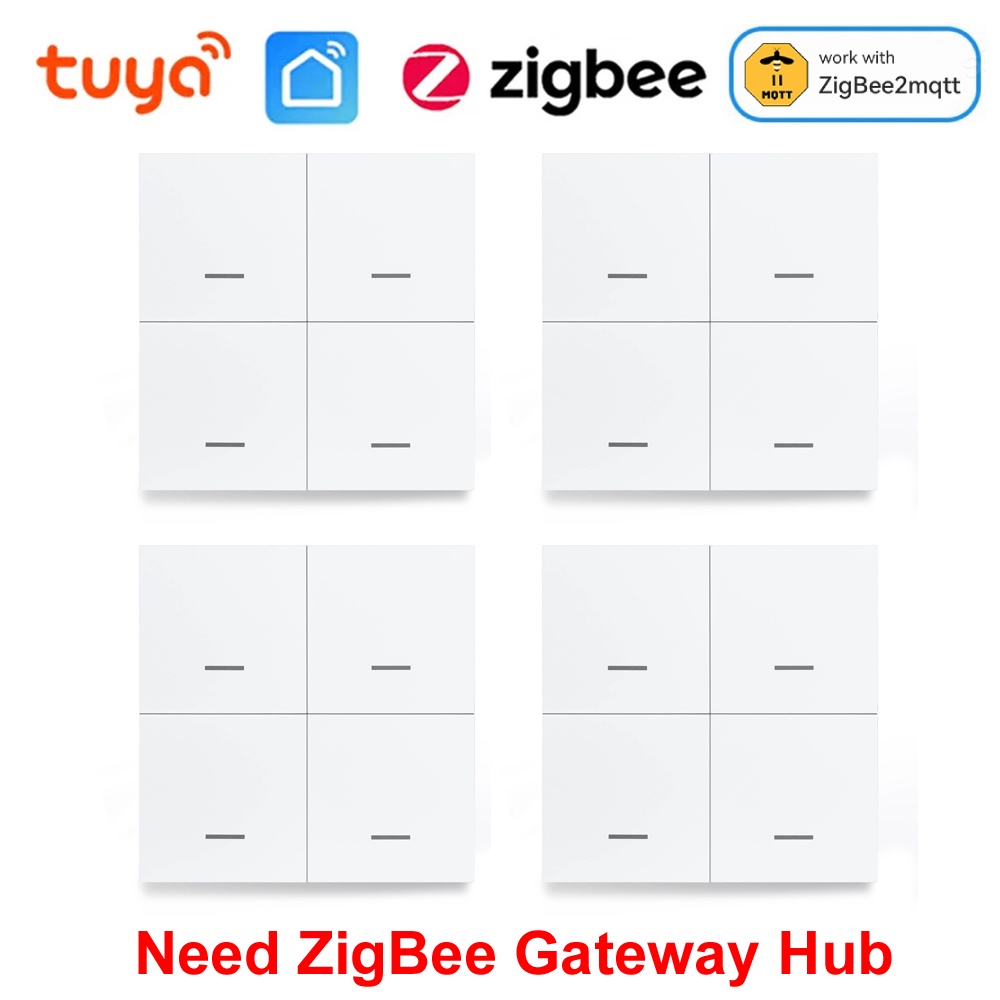 Jual Tuya ZigBee3.0 Smart Scene Switch 4 Gang 12 Scene Switch Push ...