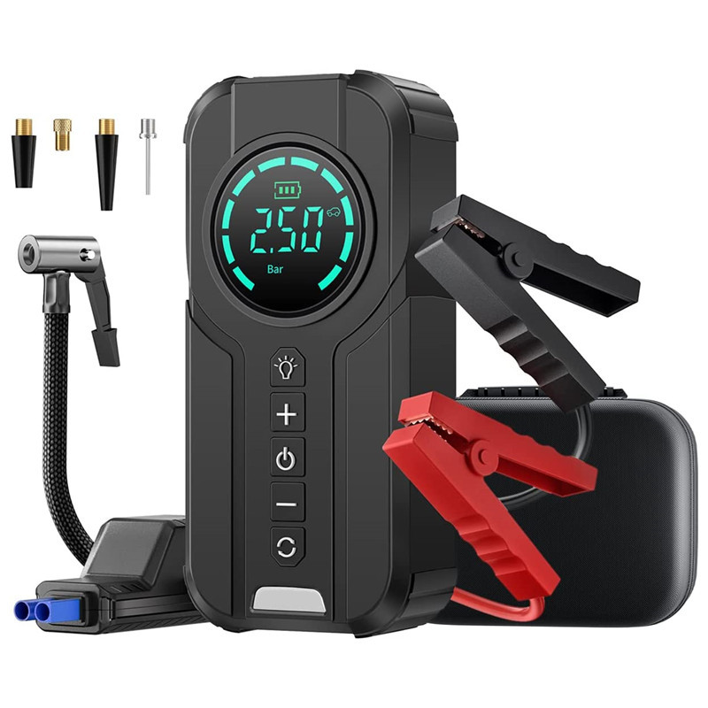 Jual 4 In 1 Car Jump Starter Power Bank Air Compressor Inflator Pump ...