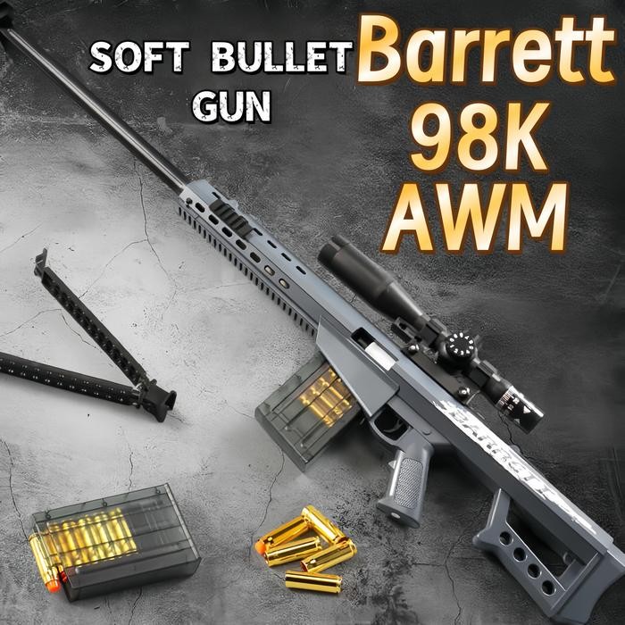 Jual HOT SALE! 98K Simulasi Shell Melempar Soft Bullet Gun Toy Gun Model Pistol Simulasi AWM 98k ...