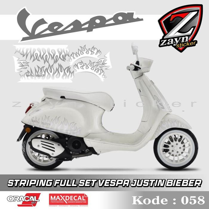Jual LIST STRIPING STICKER DECAL SET VESPA LIVERY JUSTIN BIEBER 058 ...