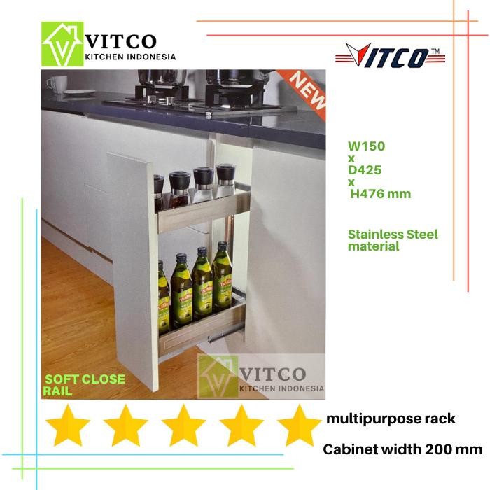 Jual VITCO 720 Multipurpose Stainless Rack/Kitchen Organizer Rack Rak ...