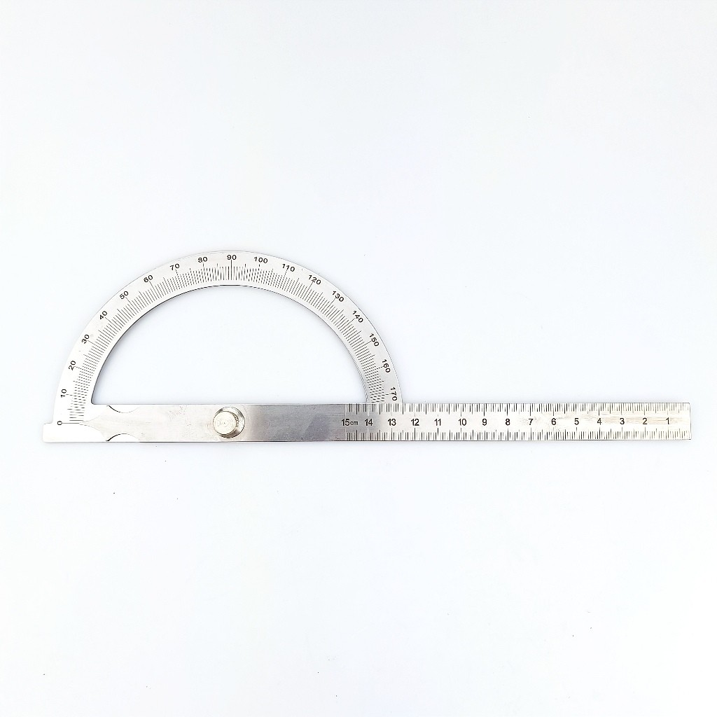 Jual Penggaris Combi Busur Derajat Stainless 180 Derajat Protractor ...