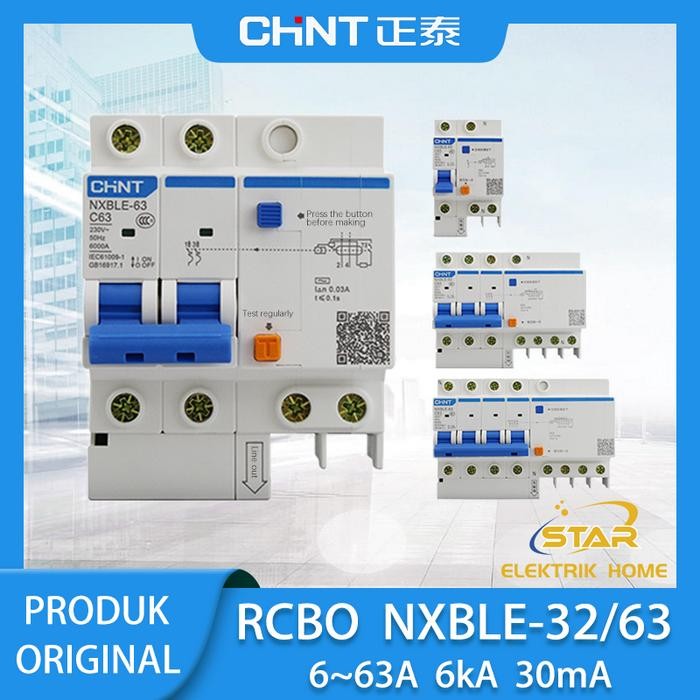 Jual HARGA DISC - RCBO MCB CHINT NXBLE 32/63 1P+N 2P 3P+N 6KA 30MA 6A 20A 32A 40A 63A | Shopee ...