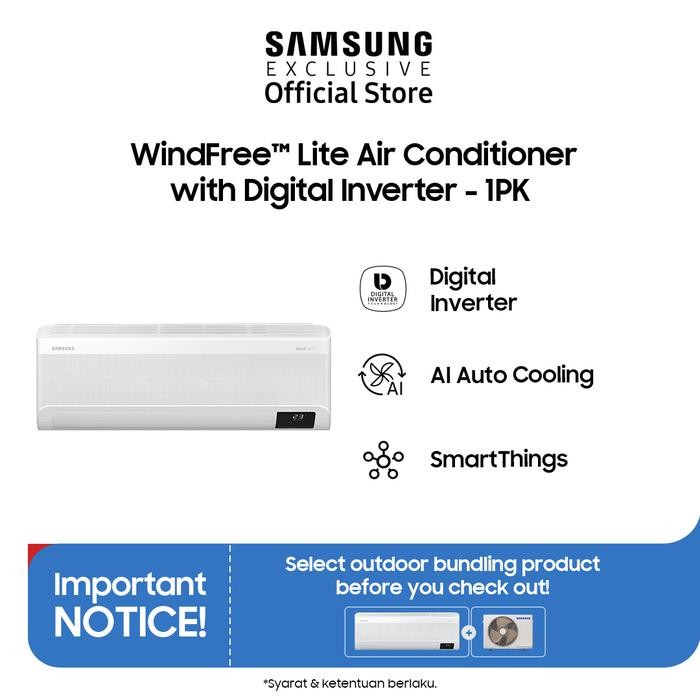 Jual SAMSUNG WINDFREE LITE 1 PK AIR CONDITIONER AC AI DIGITAL INVERTER EASY FILTER ...