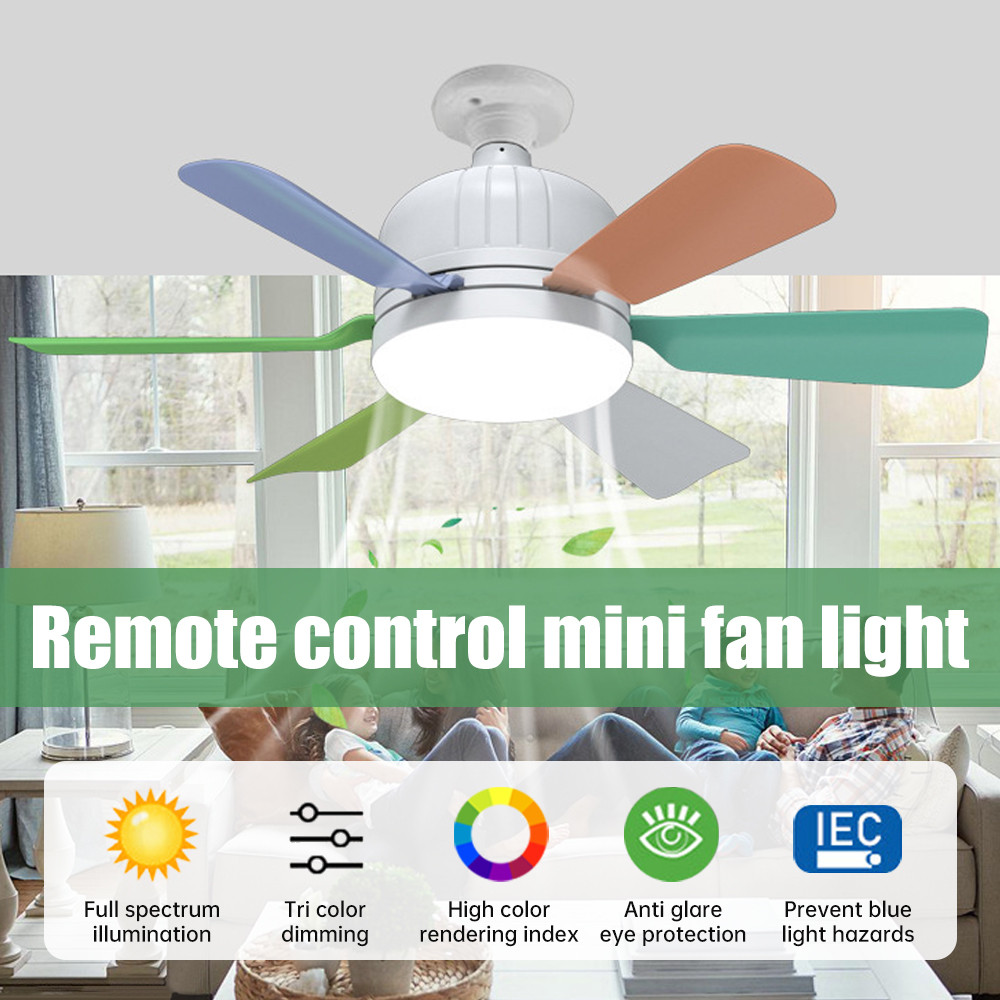 Jual E27 Ceiling Fan with LED Light Silent Electric Fan Ceiling Lamp ...