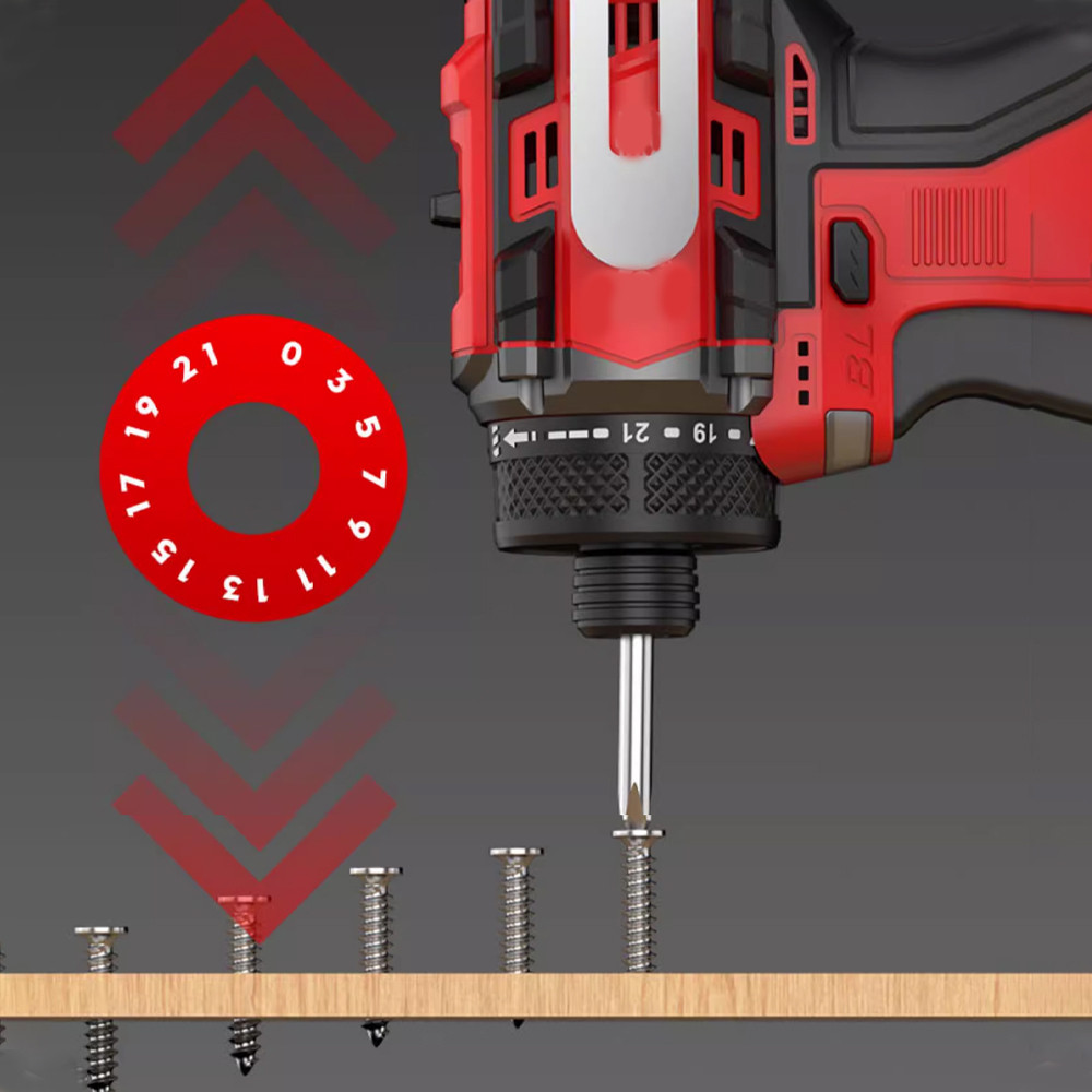 Jual 80N.m 18V Brushless Electric Drill Cordless Knockable Driller ...