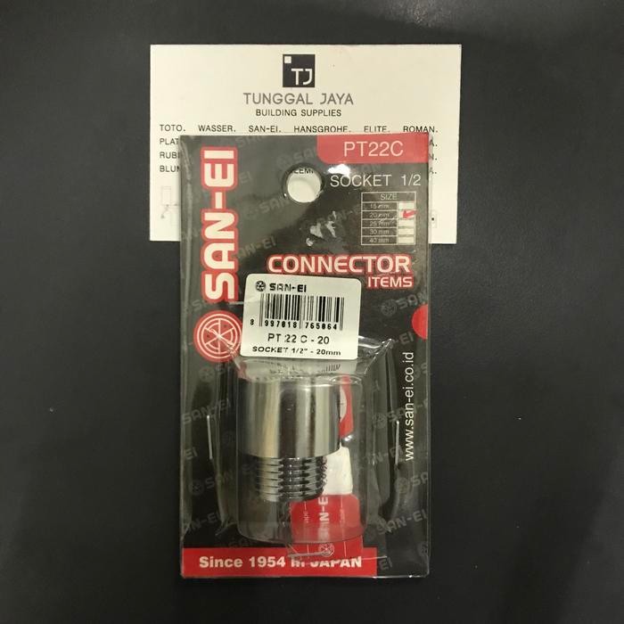 Jual Socket San-Ei PT22C 20mm 1/2 inch / Soket Drat / Soket Pipa Kode ...