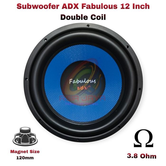 Jual Subwoofer ADX Fabulous 12 inch Double Coil Biru Bass Black Speaker | Shopee Indonesia