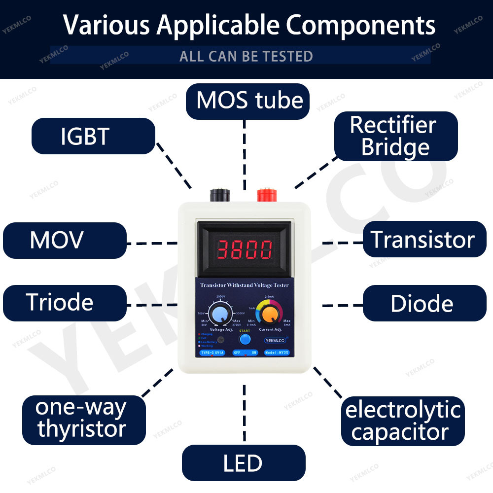 Jual 0-3800V IGBT Tester Transistor Voltage Tester Diode MOS Triode MOV ...