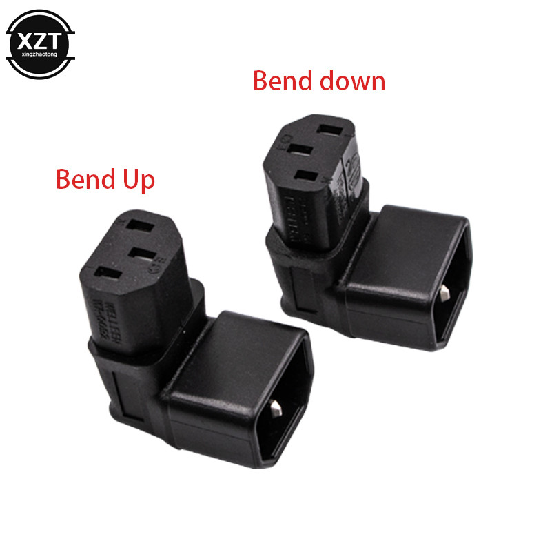 Jual 3Pin IEC Connector Down UP 90 Angled IEC 320 C14 Male to C13 ...