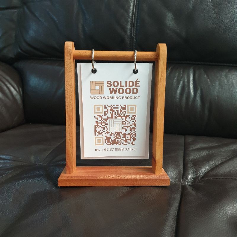 Jual [READY] Tentcard kayu A6 dudukan stand tempat menu hanger nomer ...