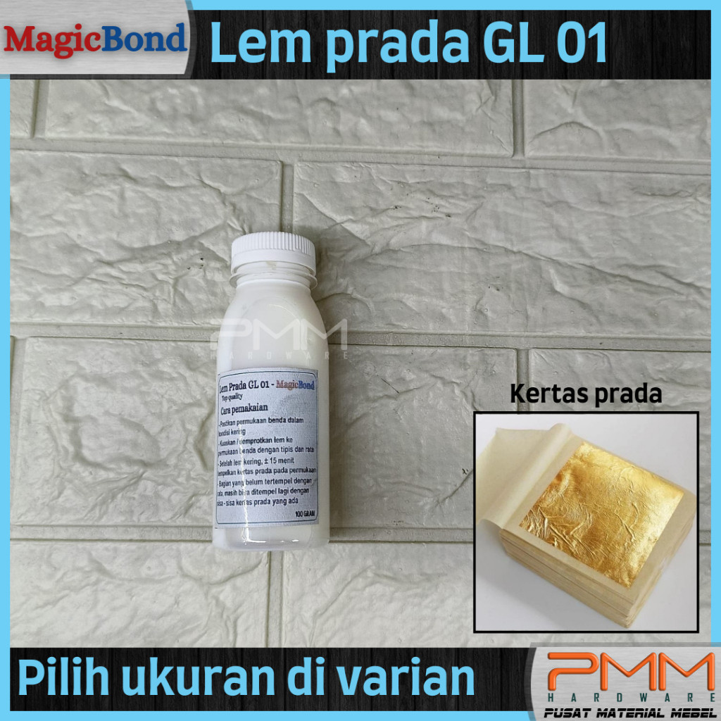 Jual JH8 lem kertas prada emas GL01 MAGICBOND glue for goldleaf silver ...
