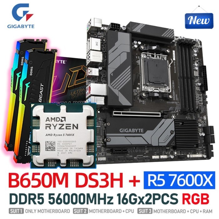 Jual AM5 Kit Socket AM5 Ryzen 5 7600X CPU DDR5 Motherboard Combo Set ...