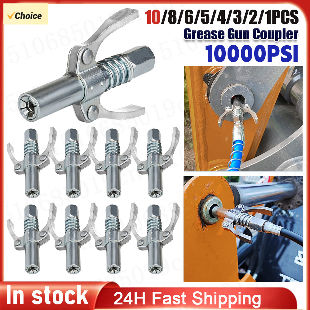 Jual Grease Gun Coupler 10000 PSI Leak-Free Quick Release Grease Oil ...
