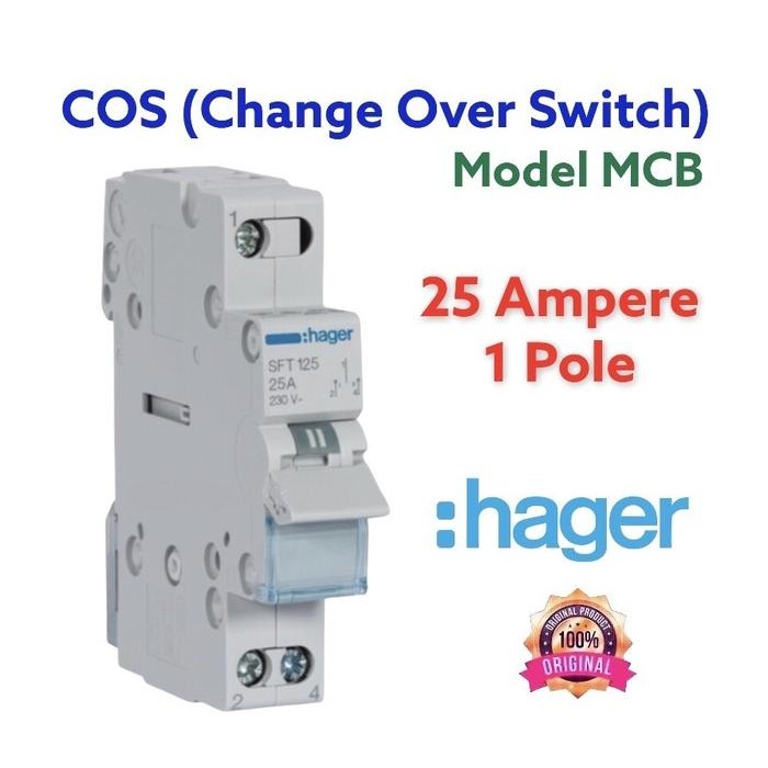 Jual READY STOK! COS HAGER SFT CHANGE OVER SWITCH 25A 32A 40A 1P MODEL ...